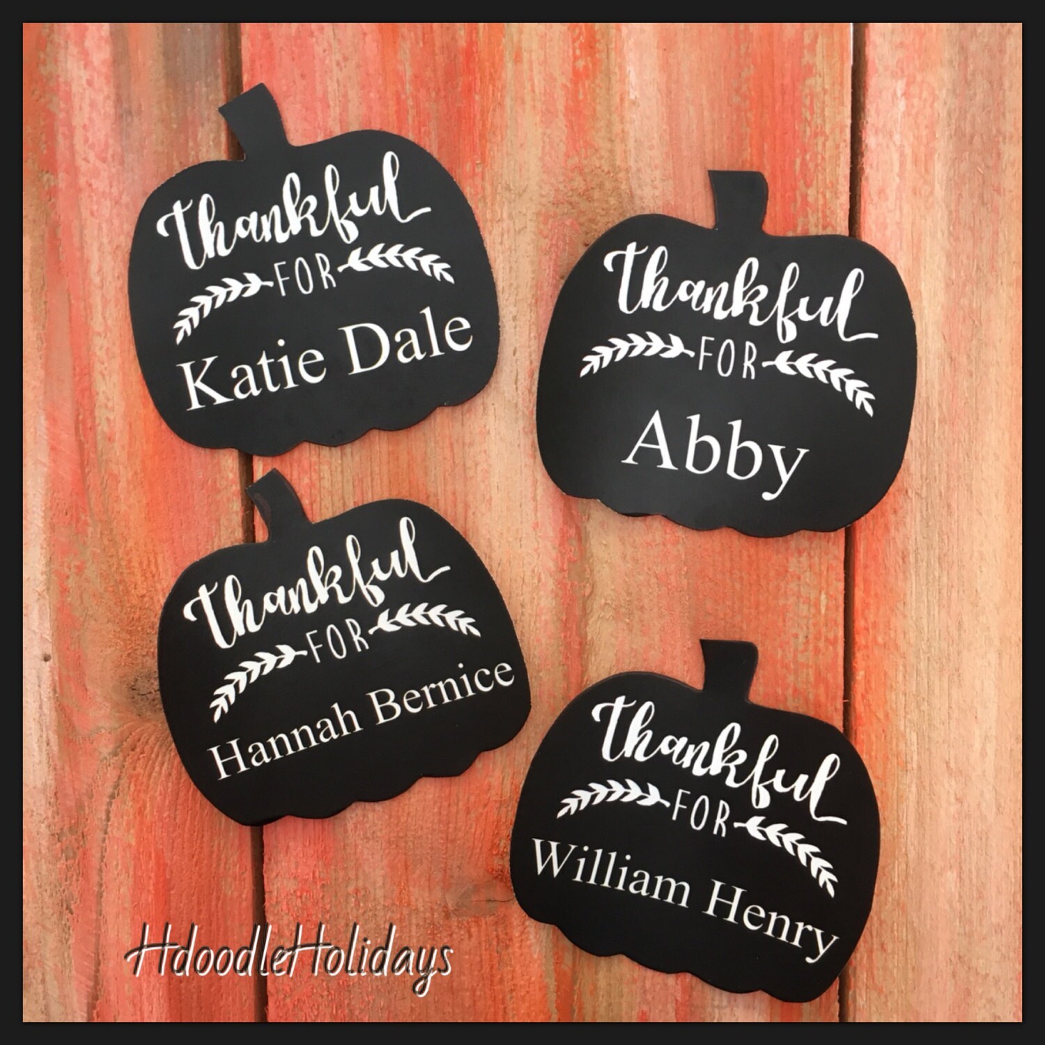 EDITABLE Chalkboard Thanksgiving Pumpkin Name Cards Instant Download ...