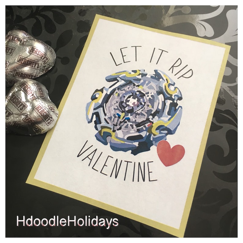 DIGITAL Beyblade Valentine Card Pdf Instant Download Let It Rip Bey ...