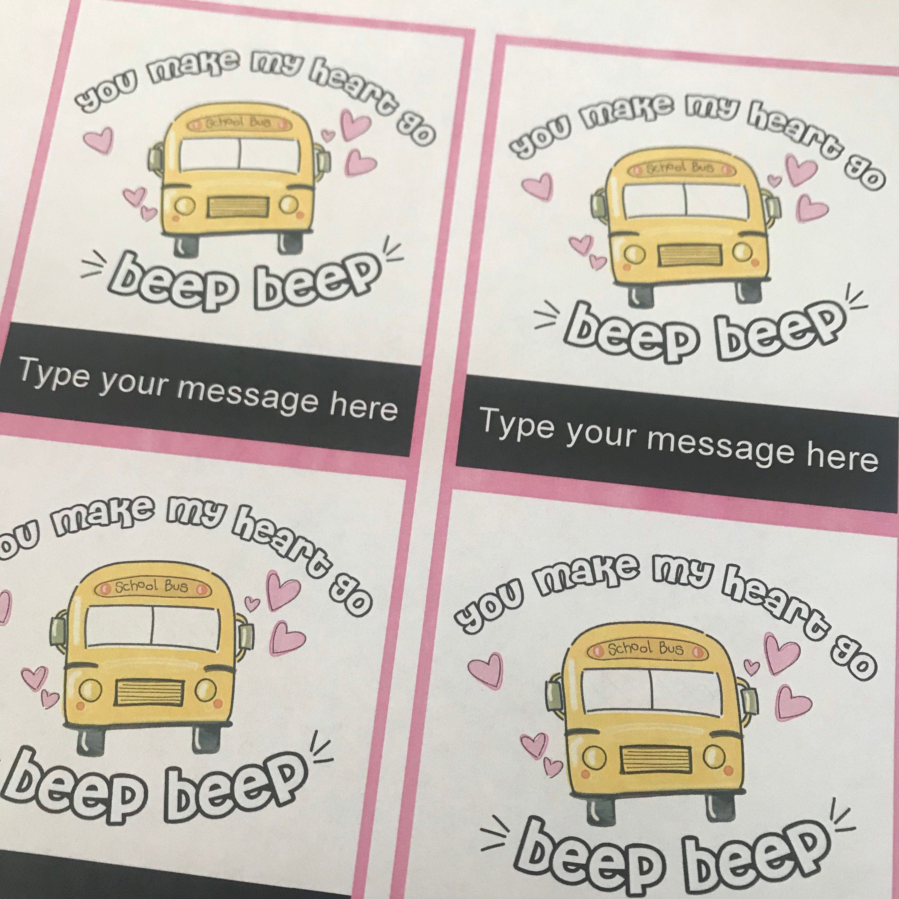 Printable DIGITAL Valentine Bus Gift Tag Instant Download Driver School ...