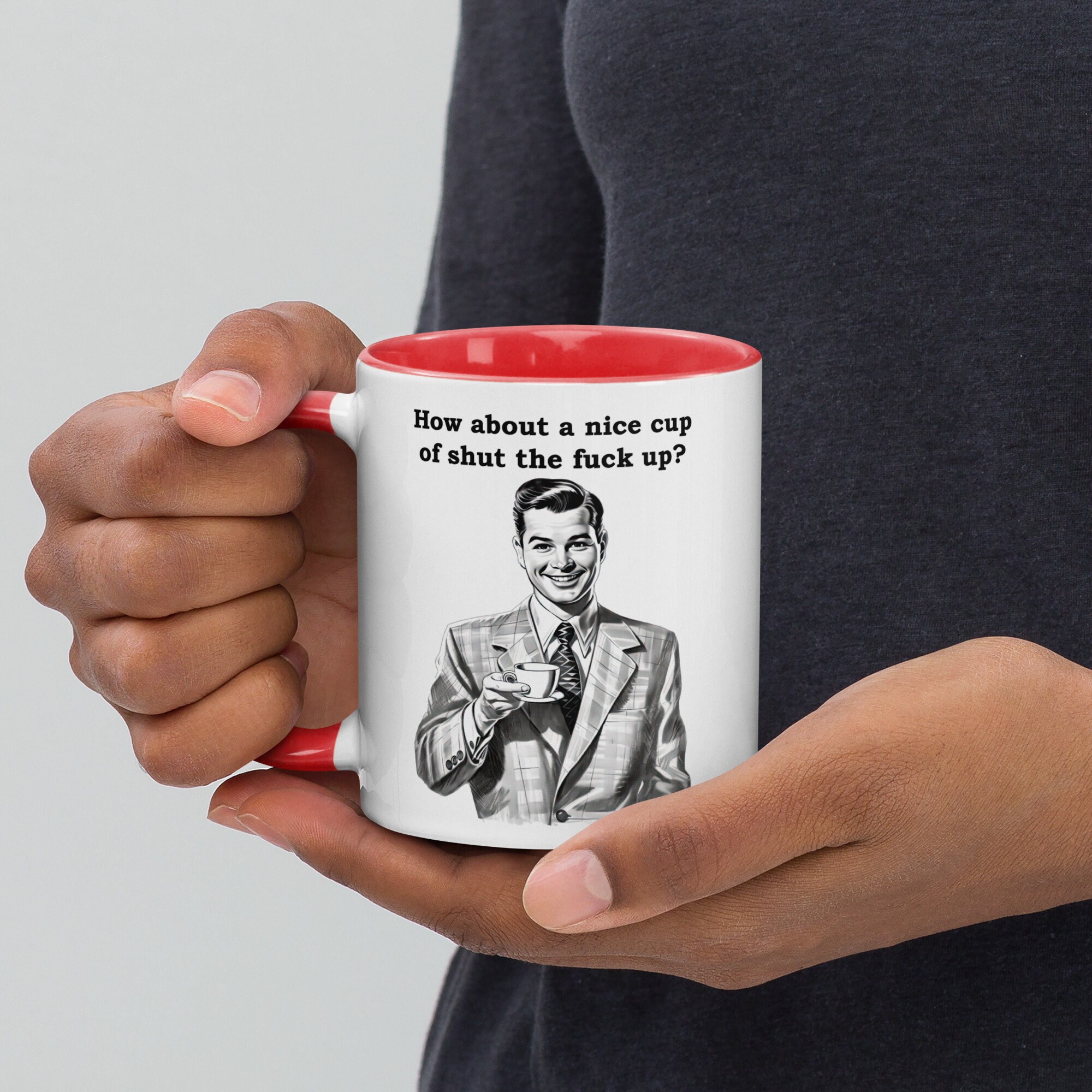 Retro Clip Art Man shut the Fuck Up 11oz Coffee Mug - Etsy