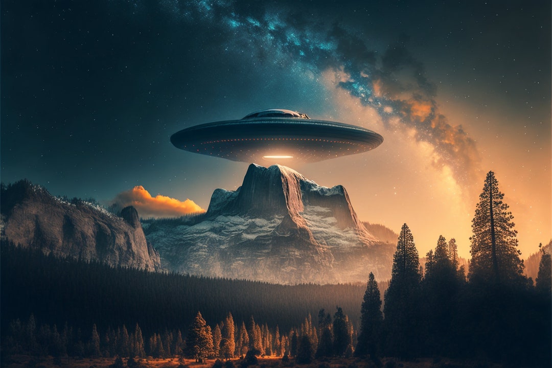 A Surreal Encounter: Flying Saucer Over Yosemite - Etsy