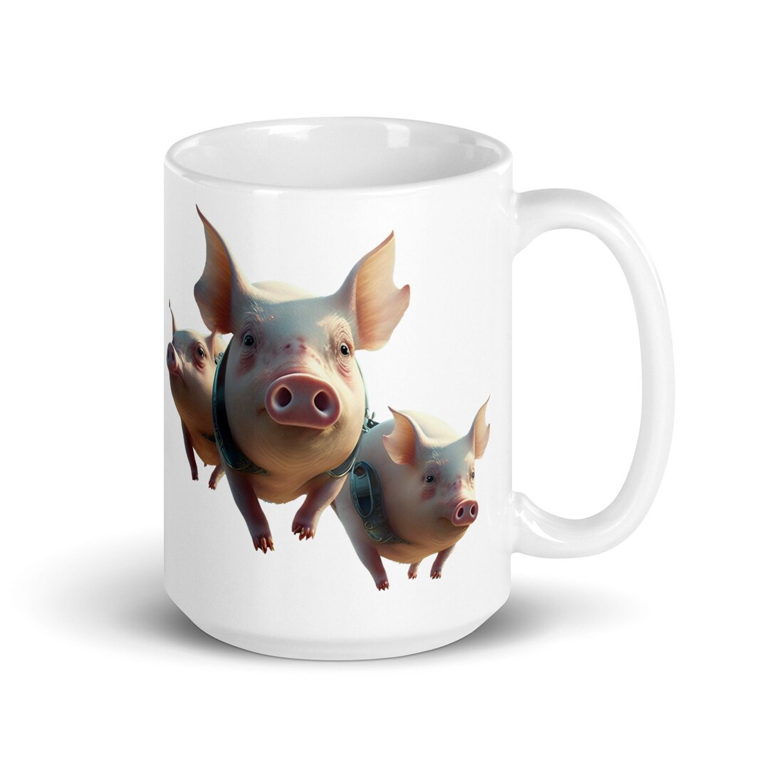 Pigs in the Sky - Flying Cyborg Pig Mug - Etsy