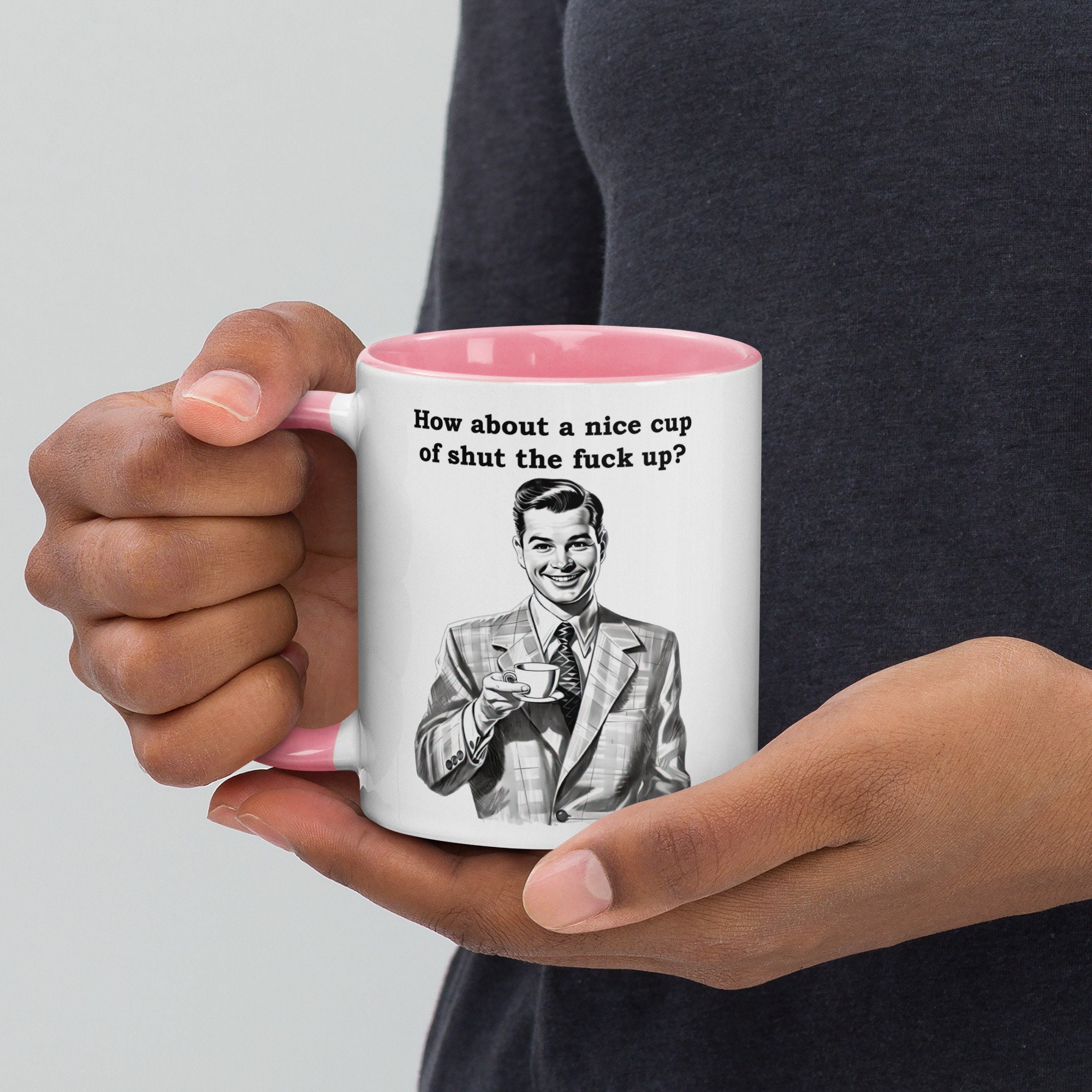 Retro Clip Art Man shut the Fuck Up 11oz Coffee Mug - Etsy
