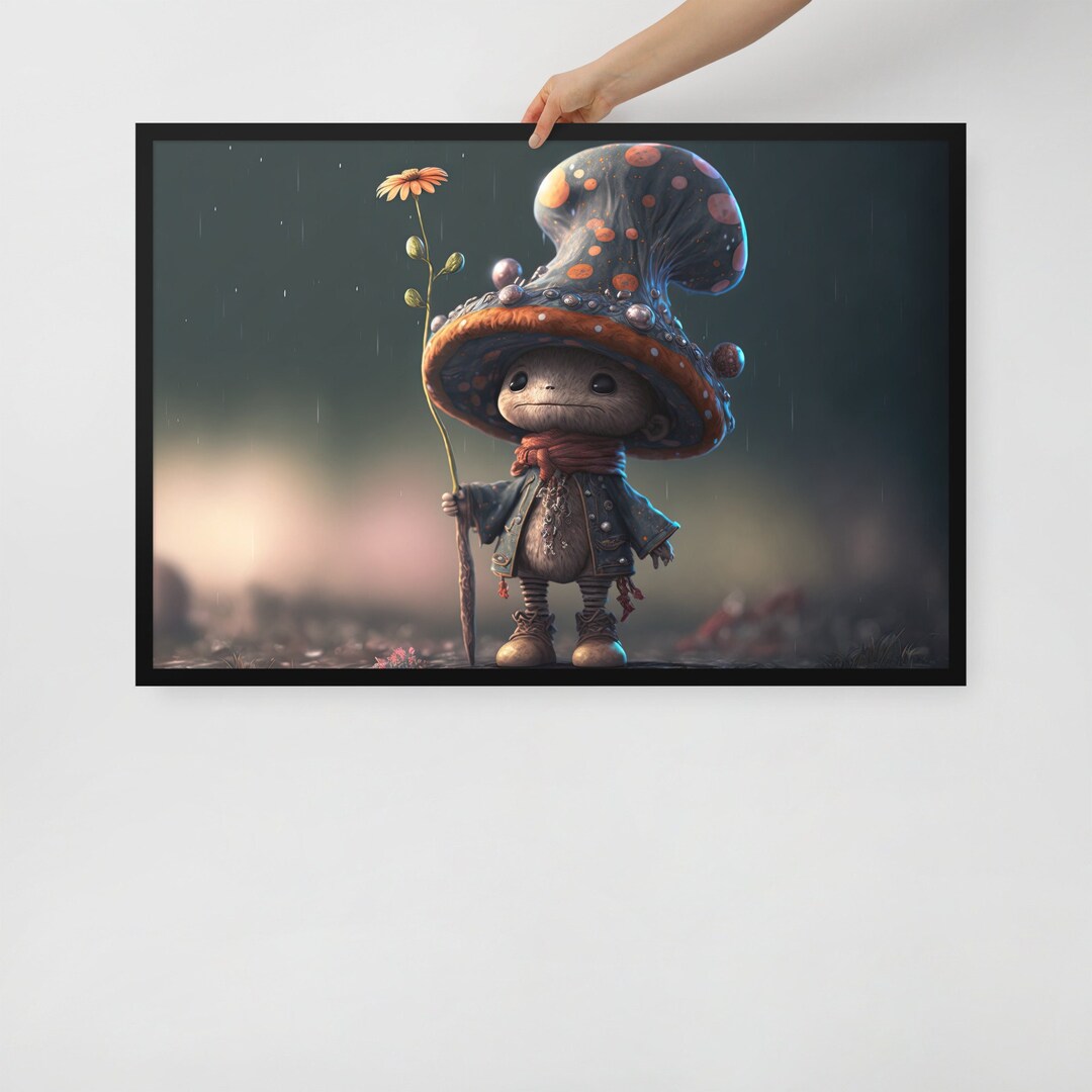 The Consciousness of Nature: A Mushroom Entity Holding a Flower - Etsy