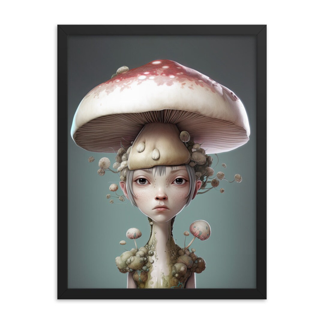 Mushroom Girl From Another World Framed Poster - Etsy