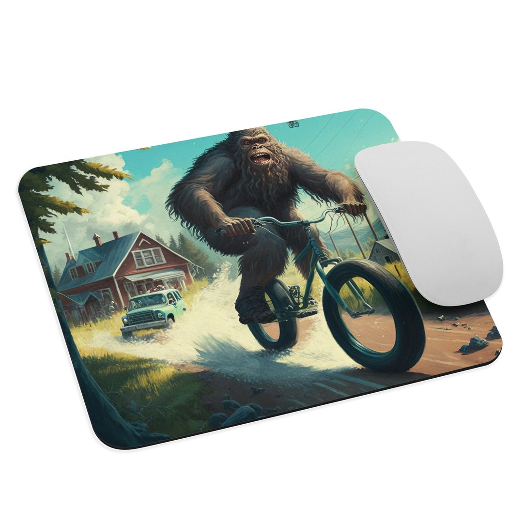 Bigfoot's Great Adventure: A Mouse Pad Featuring Sasquatch Riding a ...