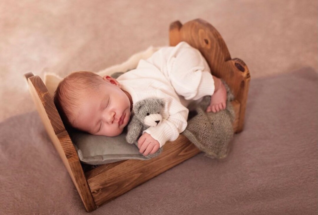 LITTLE TINY BED Wooden Infant Props,small Infant Bed Props,rustic ...