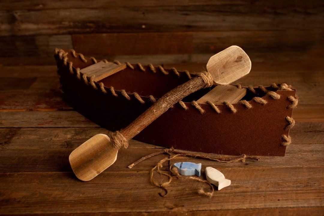 LITTLE CANOE BOAT Prop, Real Wood Prop, Wooden Canoe Prop, Infant ...