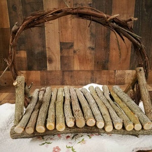 LOG GRAPEVINE BED, Natural Wood Props, Newborn Photo Prop, Real Wood ...