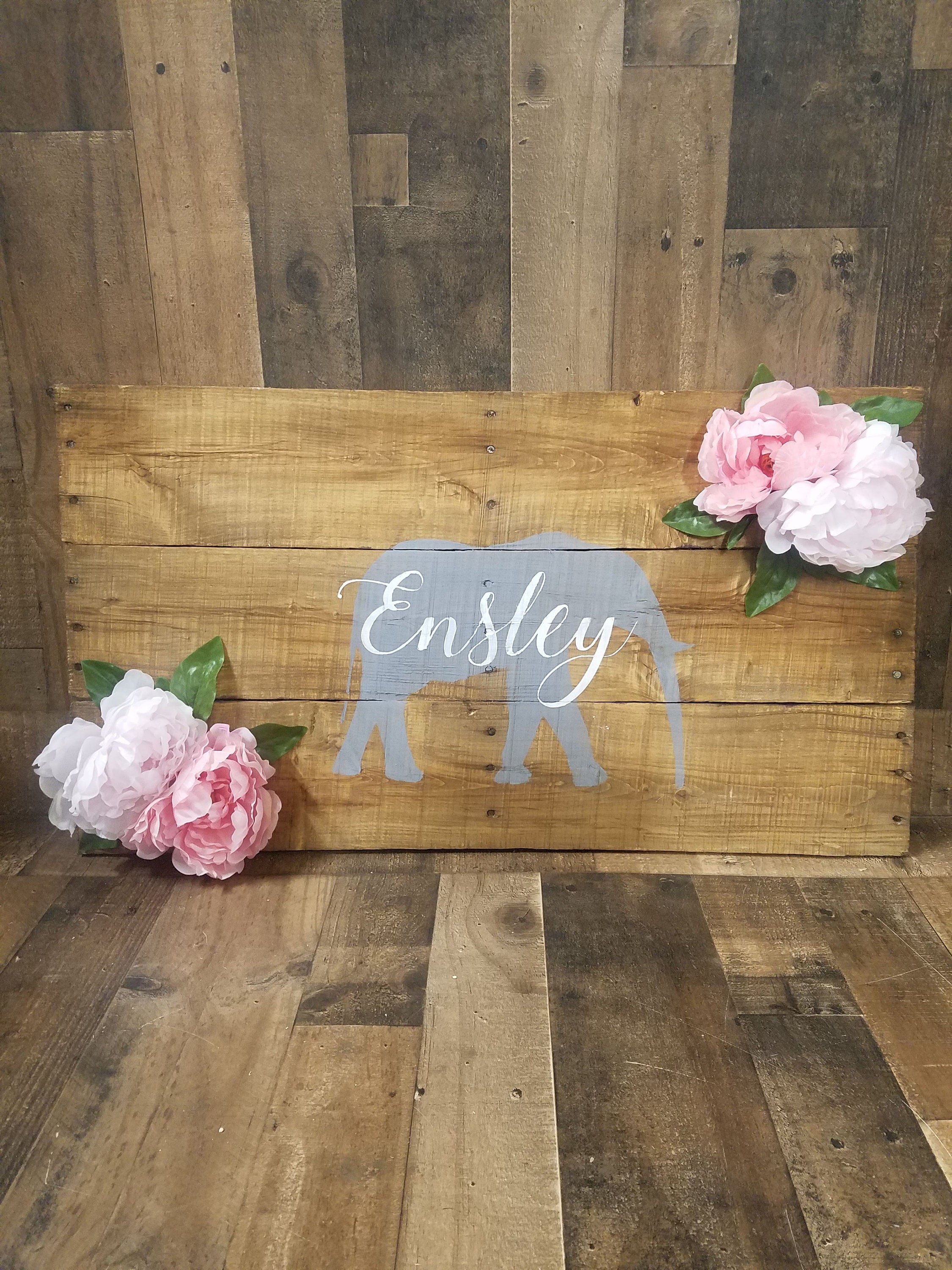 ELEPHANT NURSERY SIGN Decor , Girl Elephant Room Decor, Elephants and ...