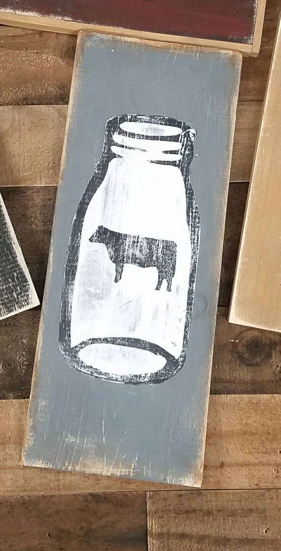 Country Cow Decor Fresh Dairy Milk Cows Milk Wood Country | Etsy