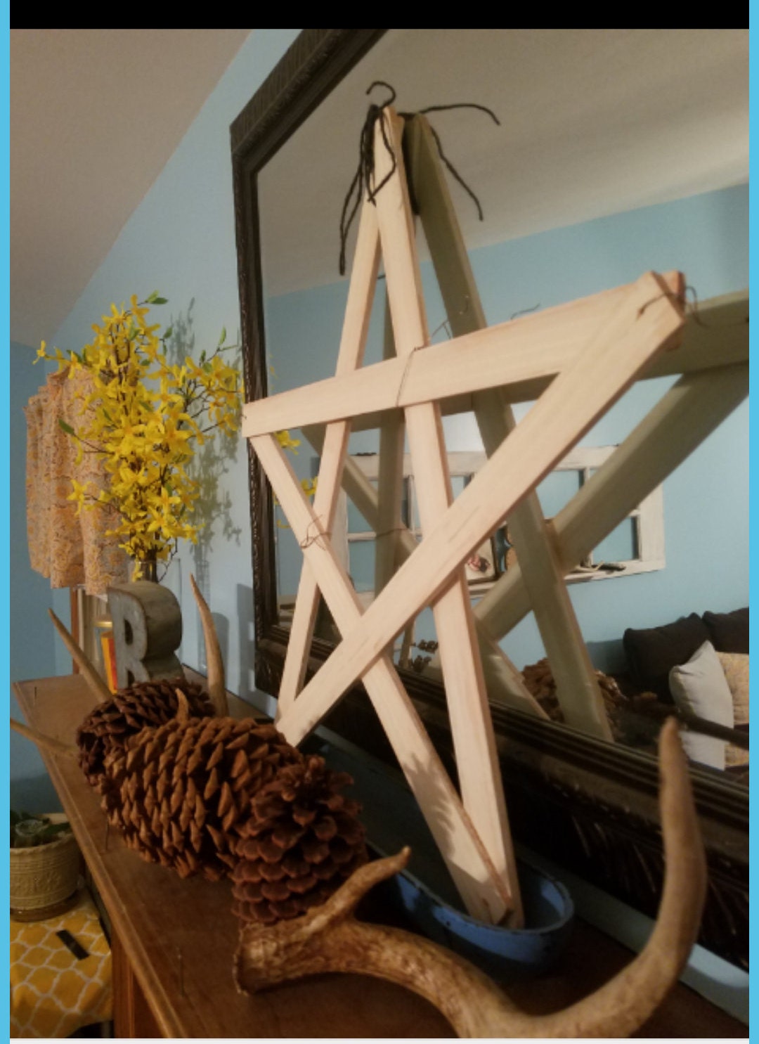 Farmhouse Star Door Hanger Rustic Star Decor Wood Star - Etsy