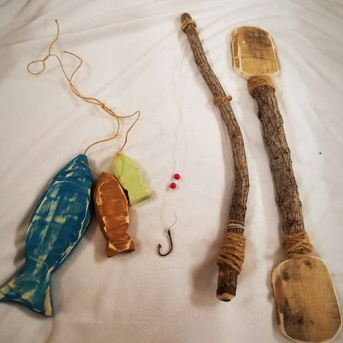 LITTLE FISHING SET Little Oar Prop Twig Fishing Pole - Etsy