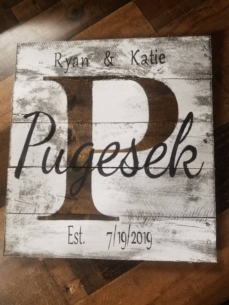 Whitewashed Rustic Name Sign Rustic Wedding Giftsmall - Etsy