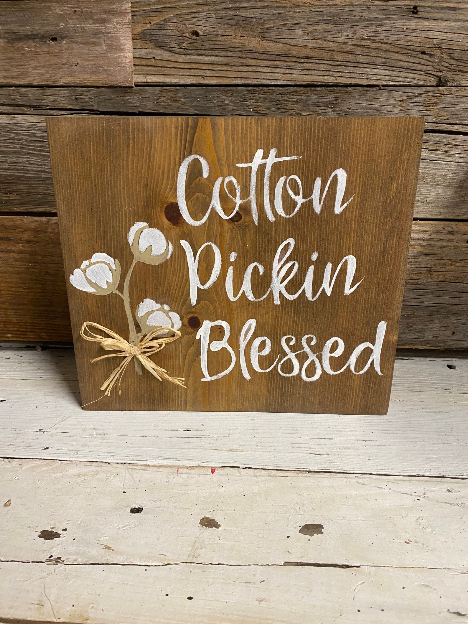 Cotton Pickin Blessed Blessed Sign Rustic Cotton Farmhouse - Etsy