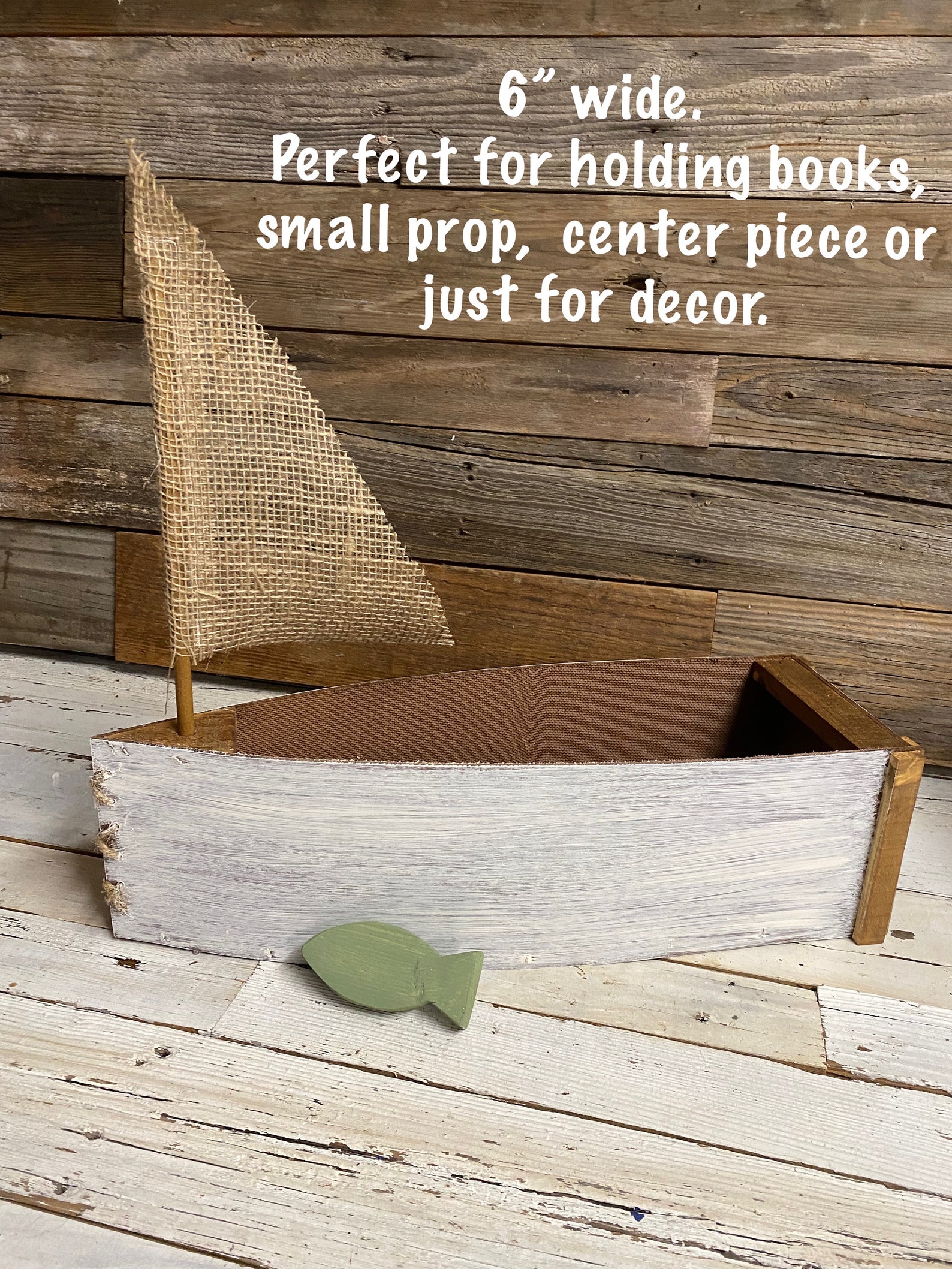 20” Long Handmade Rustic Sailboat Prop: Infant/sitter/toddler Fishing ...