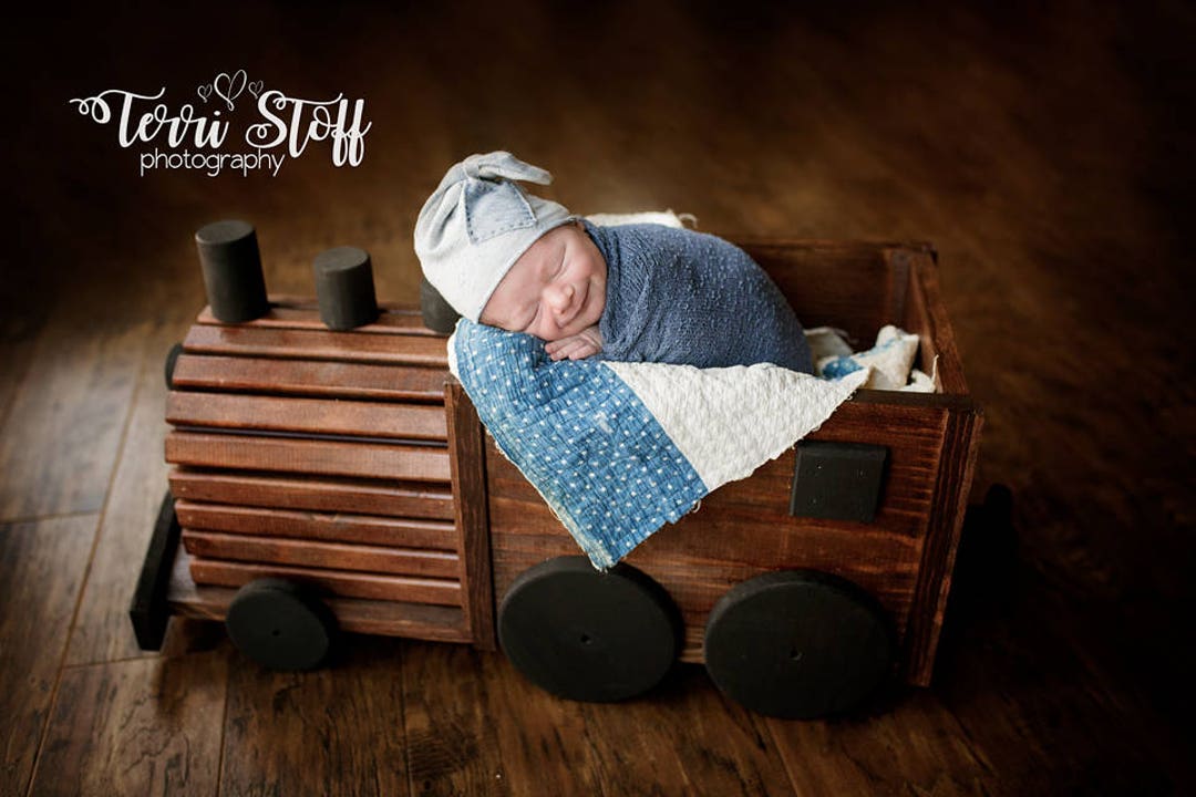 WOOD TRAIN PROP, Real Wooden Train Infant Prop, Infant Bed Prop, Wood ...