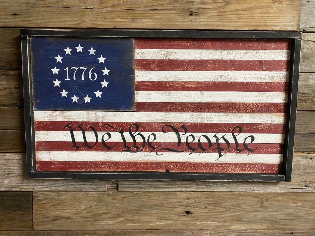 Reclaimed Wood American Flag Sign: 1776 Patriotic Decor - Etsy