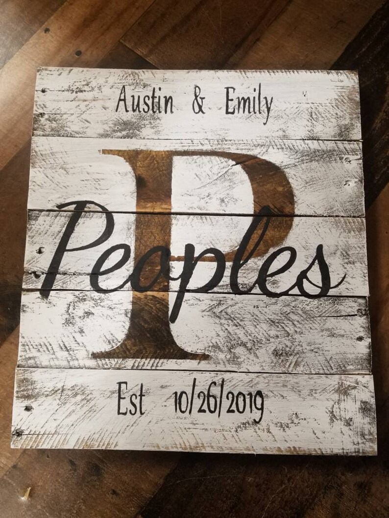 Whitewashed Rustic Name Sign Rustic Wedding Giftsmall - Etsy