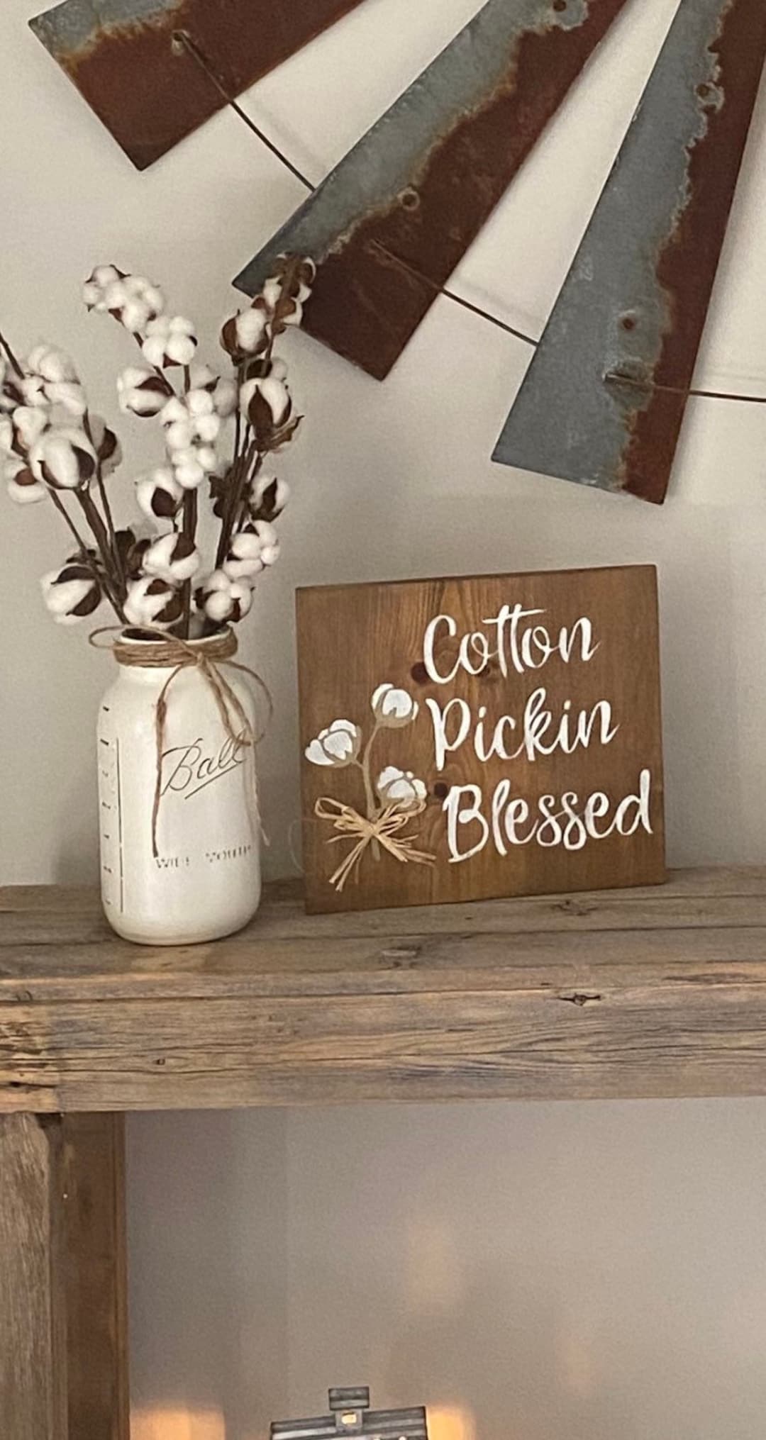 Cotton Pickin Blessed, Blessed Sign, Rustic Cotton, Farmhouse, Cotton ...