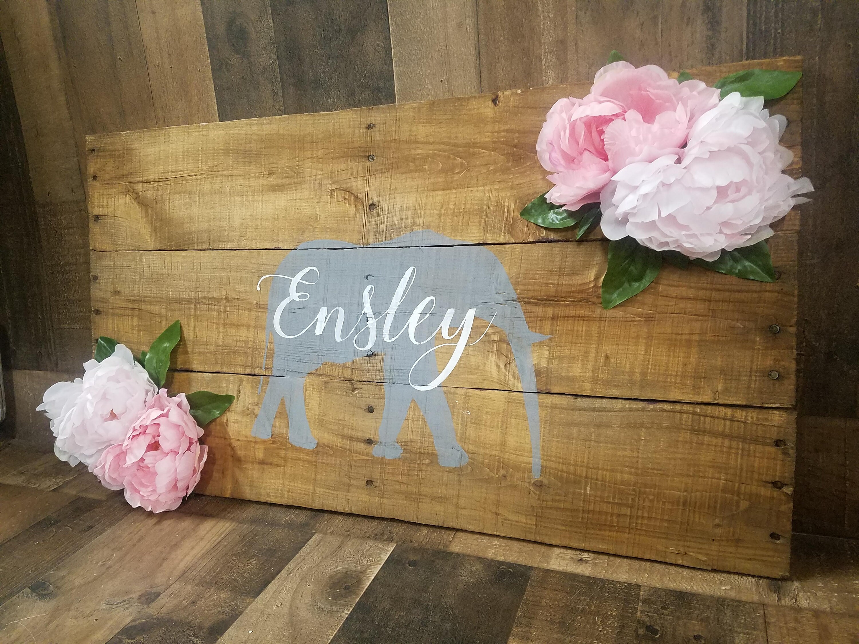 ELEPHANT NURSERY SIGN Decor , Girl Elephant Room Decor, Elephants and ...