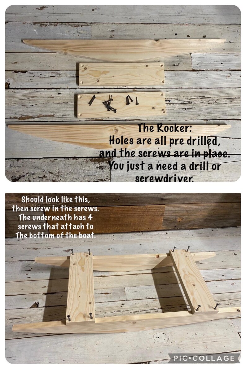 28”x10” Small Rocking Boat Photo Prop: Tiny Infant Sitter Toddler ...