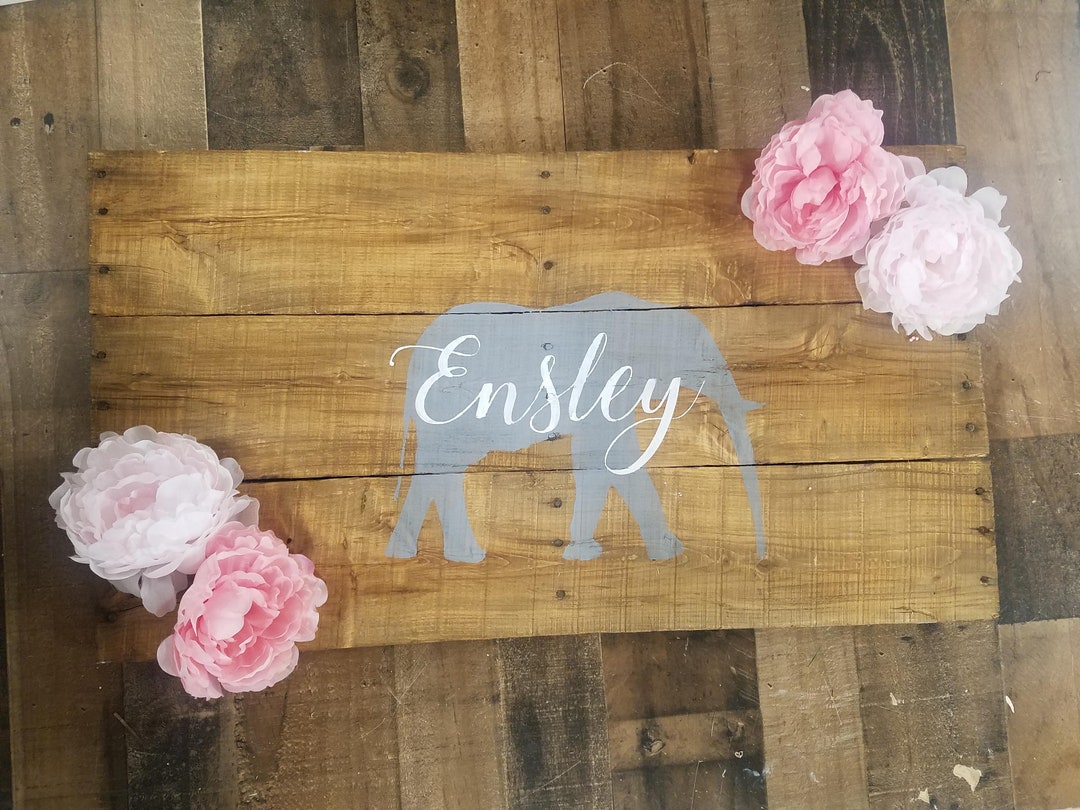 ELEPHANT NURSERY SIGN Decor , Girl Elephant Room Decor, Elephants and ...