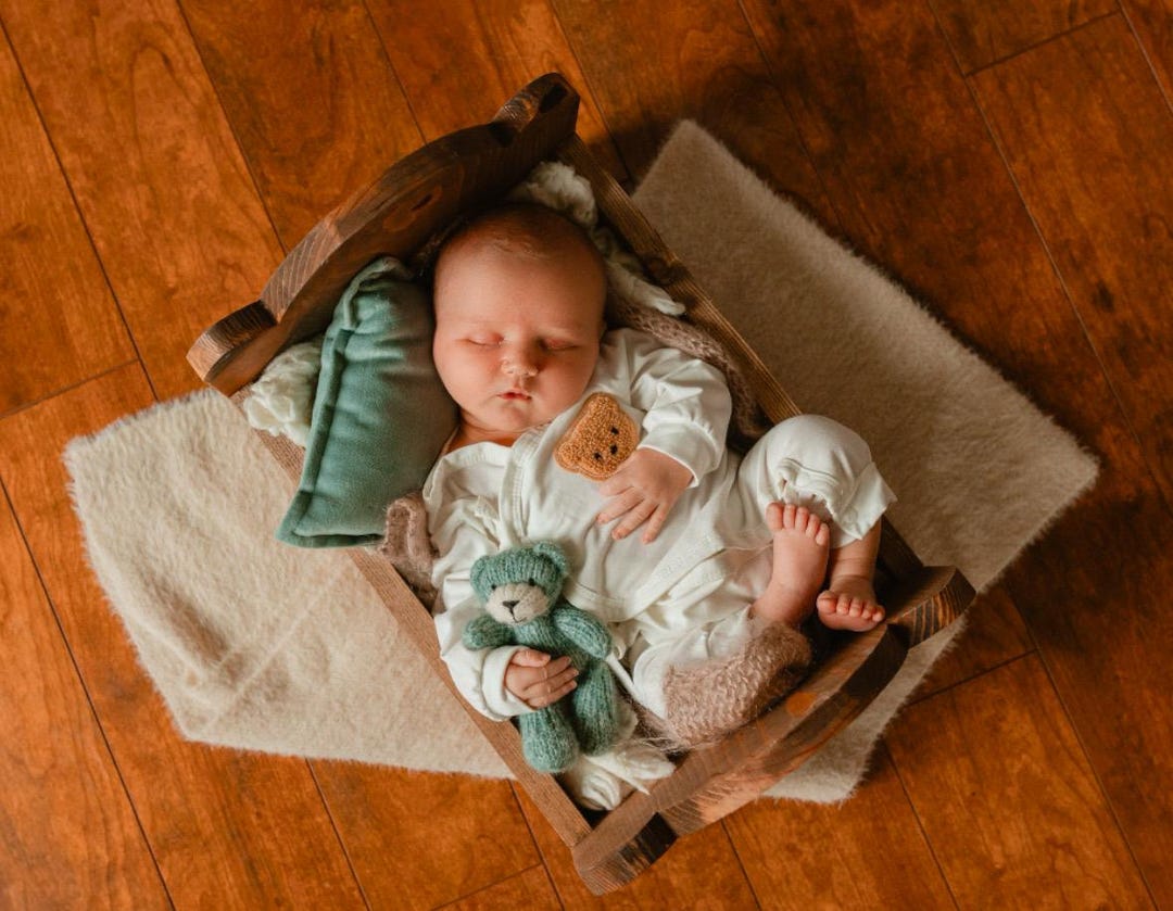 LITTLE TINY BED Wooden Infant Props,small Infant Bed Props,rustic ...