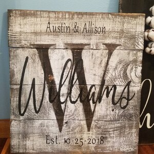 Whitewashed Rustic Name Sign, Rustic Wedding Gift,small Country ...