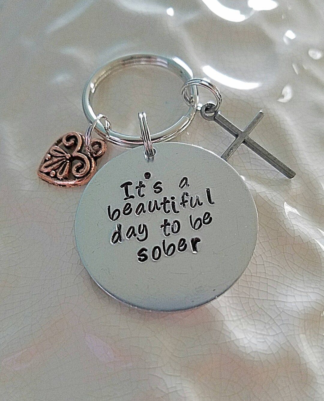 Beautiful Day to Be Sober Keychain, Sobriety Gift, Drug Free Gift ...