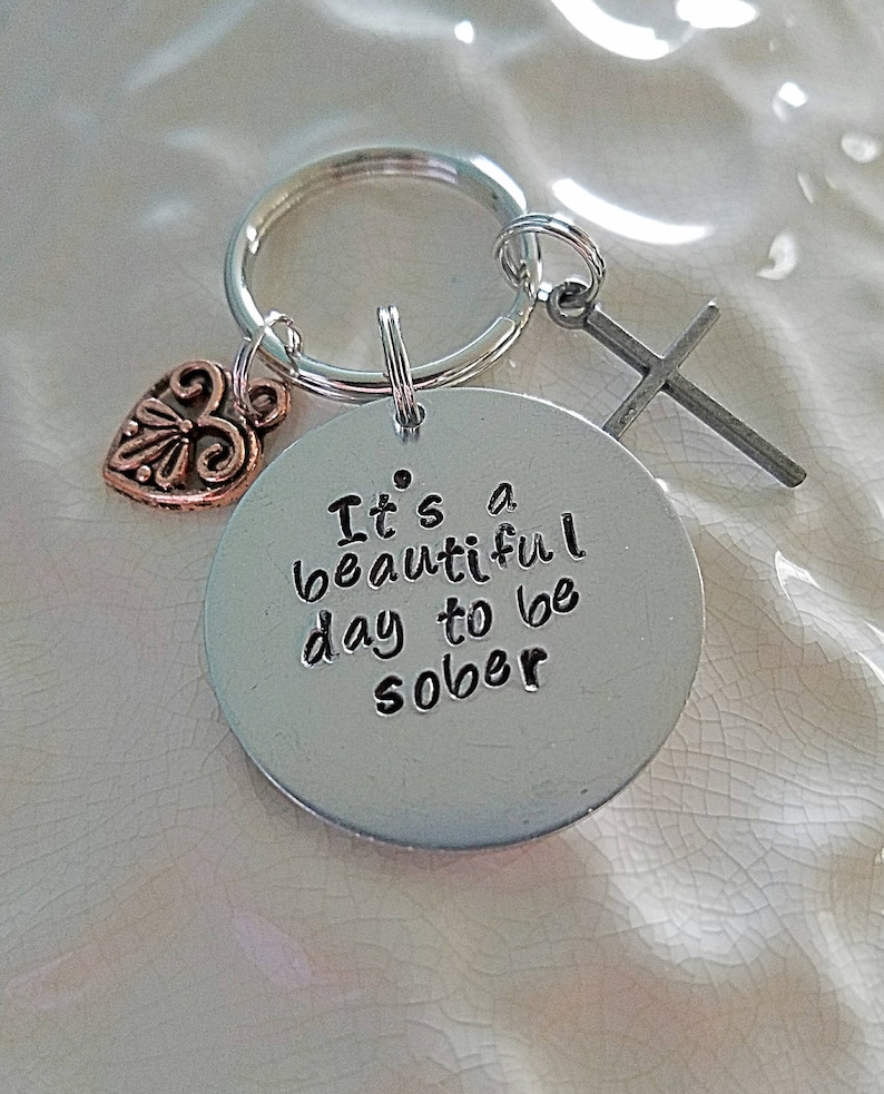 Beautiful Day to Be Sober Keychain Sobriety Gift Drug Free - Etsy