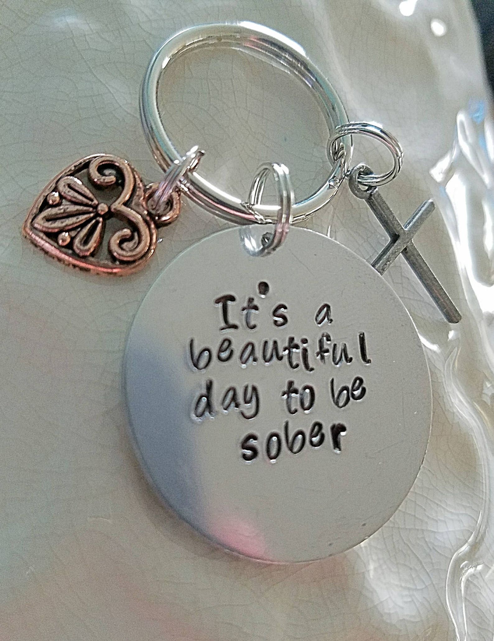 Beautiful Day to Be Sober Keychain Sobriety Gift Drug Free - Etsy