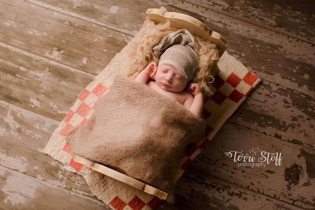 TINY WOOD BED Infant Props,photography Props,rustic Little Bed Wooden ...