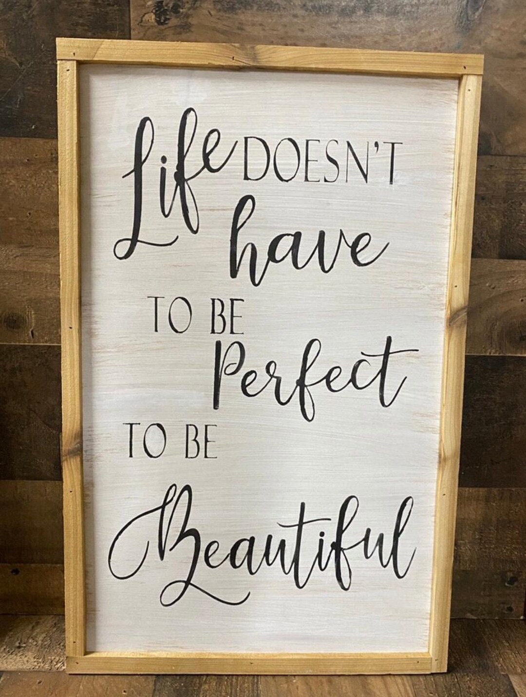 Rustic Reclaimed Wood Sign: Inspiring Quote Wall Decor - Etsy