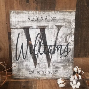 Whitewashed Rustic Name Sign, Rustic Wedding Gift,small Country ...