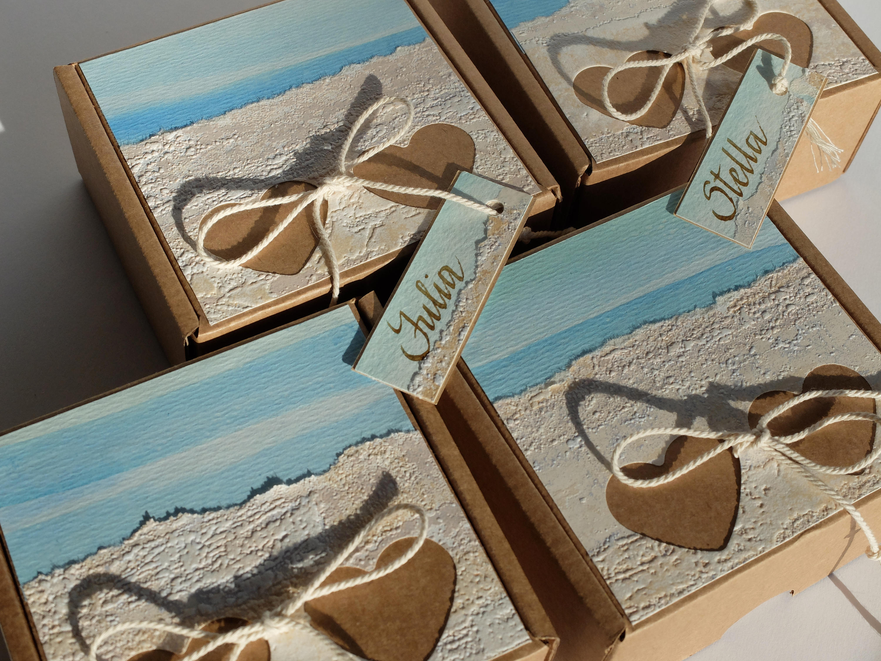 Beach Wedding Bridal Favor Box, Will You Be My Bridesmaid Box, Set of 4 ...