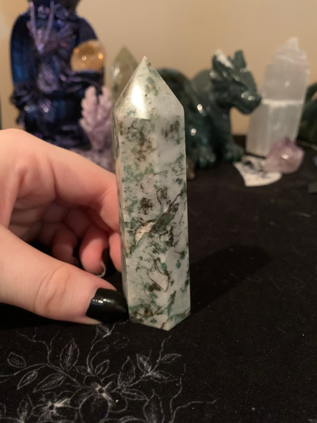 3.5” Natural Tree Agate Tower, Real Crystal - Etsy