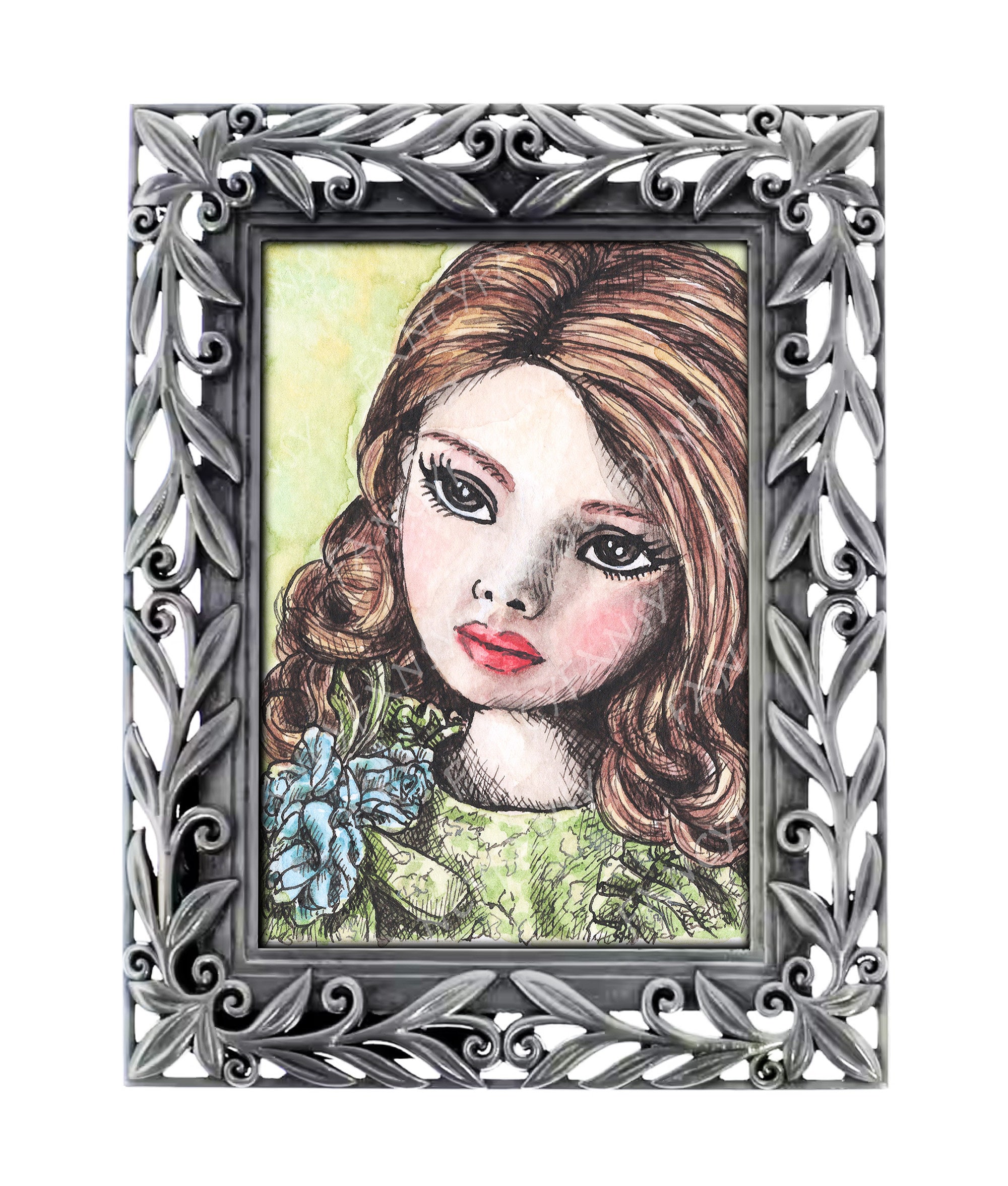16" Robert Tonner Doll Ellowyne Wilde Portrait Small Mini Pewter Framed ...