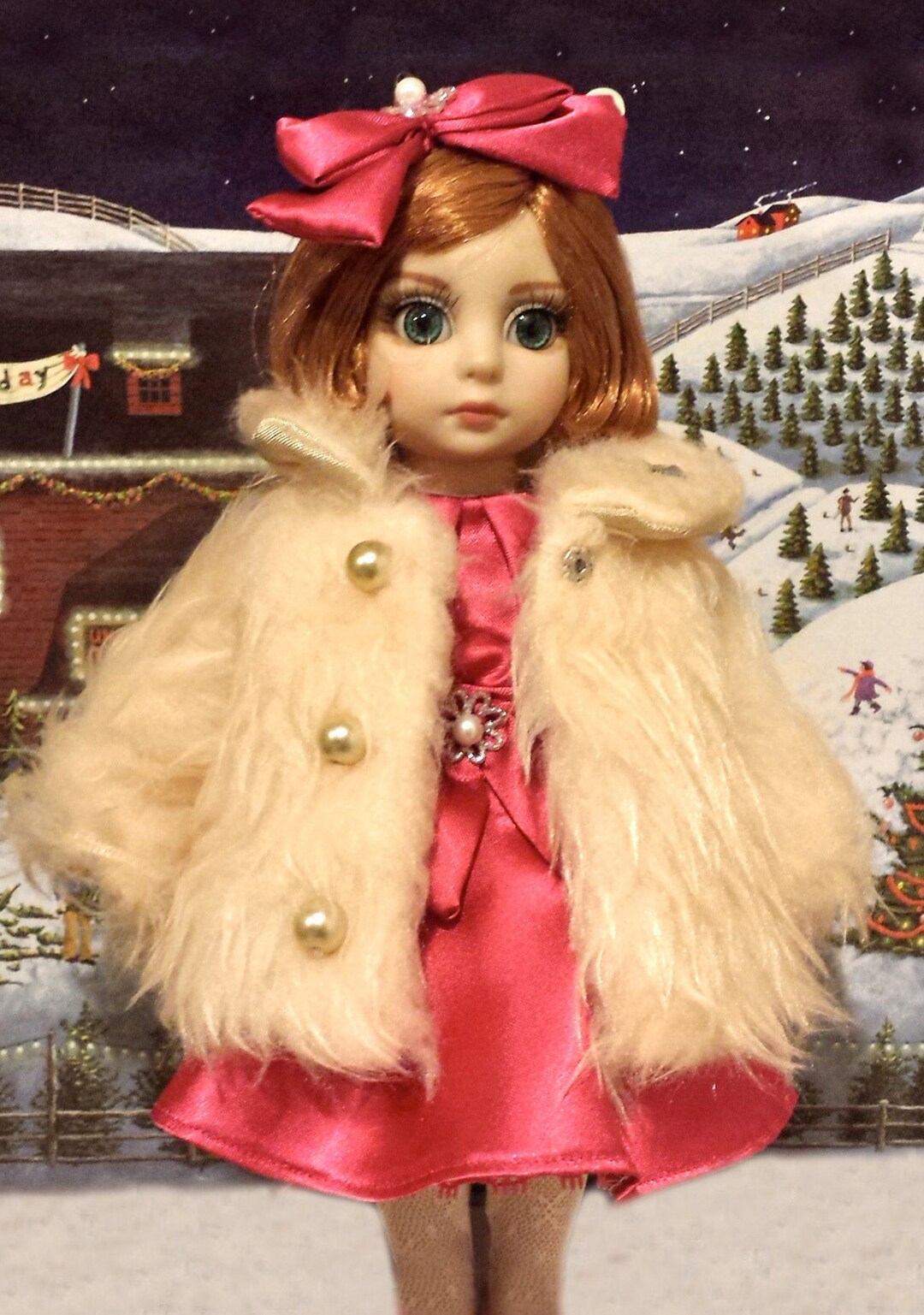 10" Tonner Patsy, Ann Estelle - Fur Coat and Pink Satin Party Dress ...