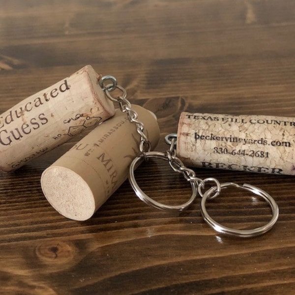 Wine Cork Keychain - Etsy