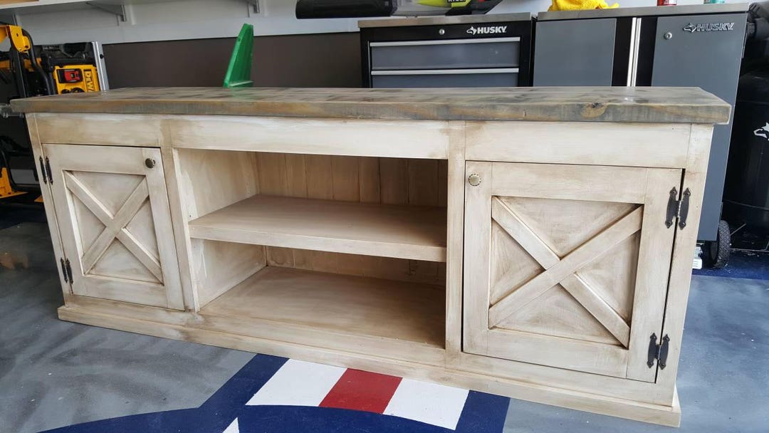Custom Rustic Farmhouse Antique TV Console - Etsy