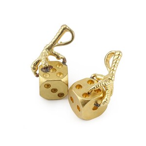 Dragon Claw Brass Keychin Yellow Dice Key Ring Outdoor Camping Small ...