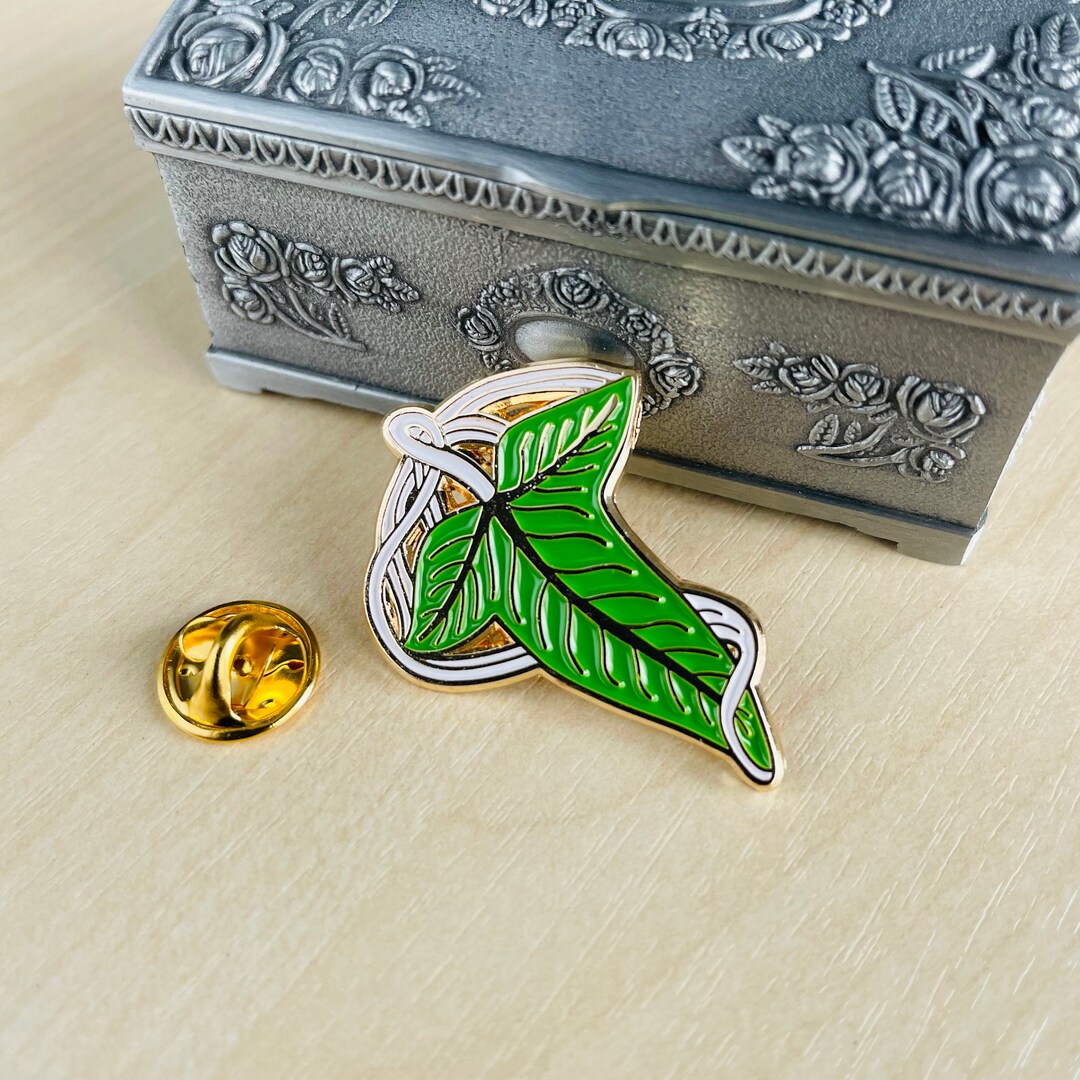 Nice Gift Green Leaf Elven Pin Leaf of Lorien Pin LOTR Elven Leaf Lapel ...