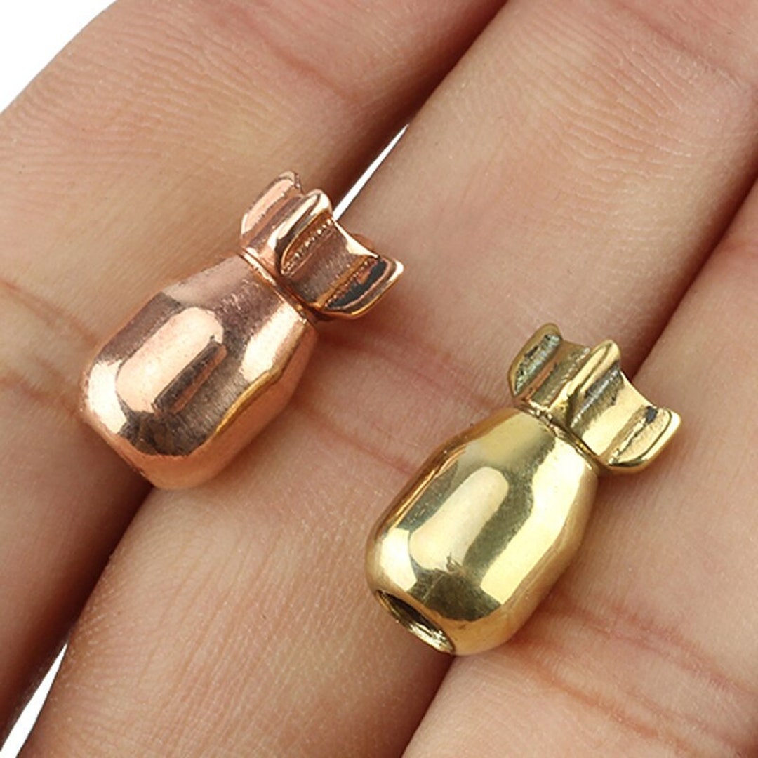 Brass Bomb Shape Knife Beads Umbrella Rope DIY EDC Red Copper Lanyard ...