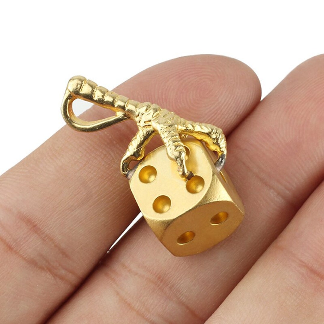 Dragon Claw Brass Keychin Yellow Dice Key Ring Outdoor Camping Small ...