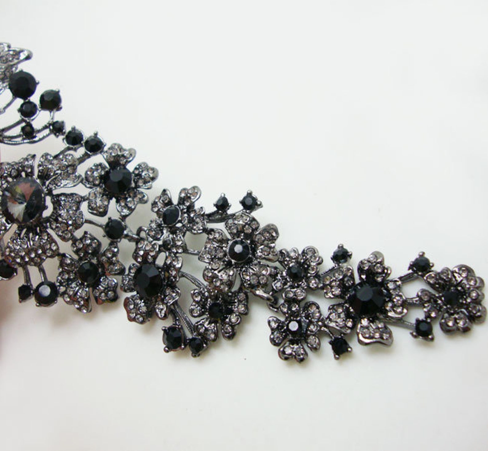 Vintage 7.87 Long Flower Leaf Brooch Pin Black - Etsy