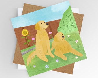 Golden Retriever Dog happy Birthday Card 6 - Etsy UK