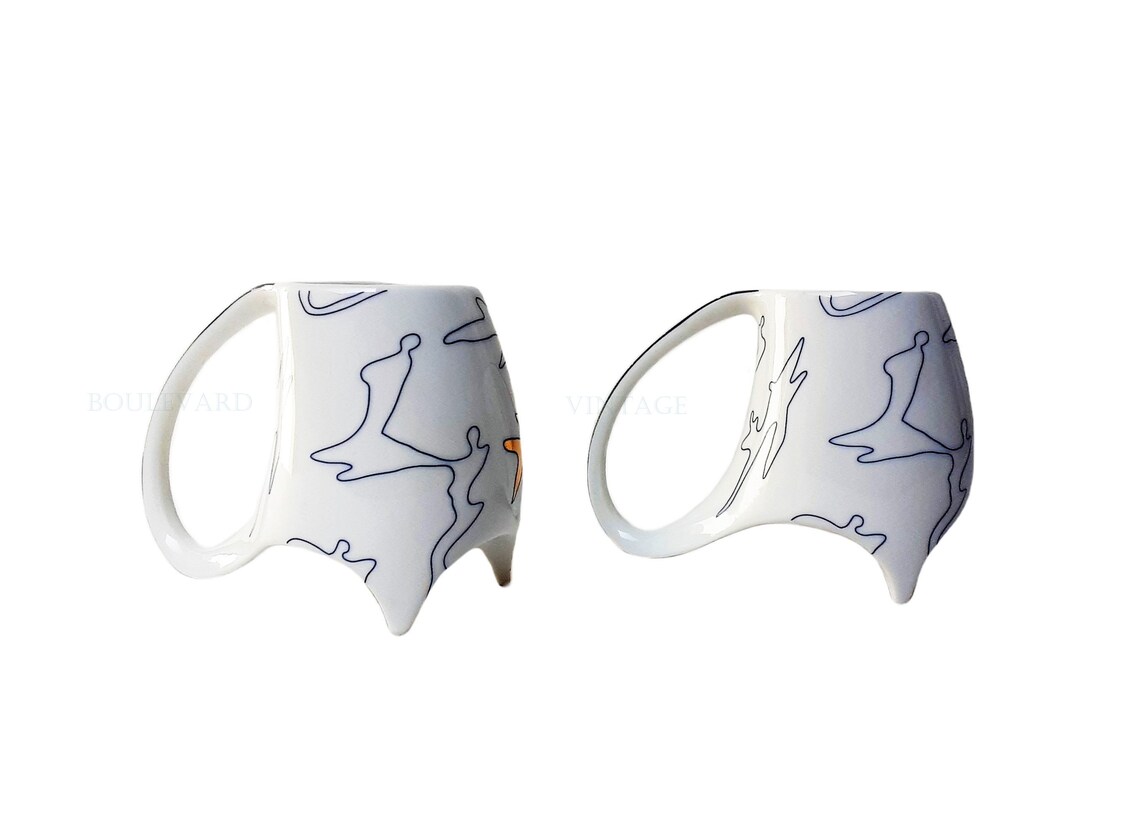 Delft Mugs Post Modernism Design Mug Delft Blue Fabric Blue - Etsy