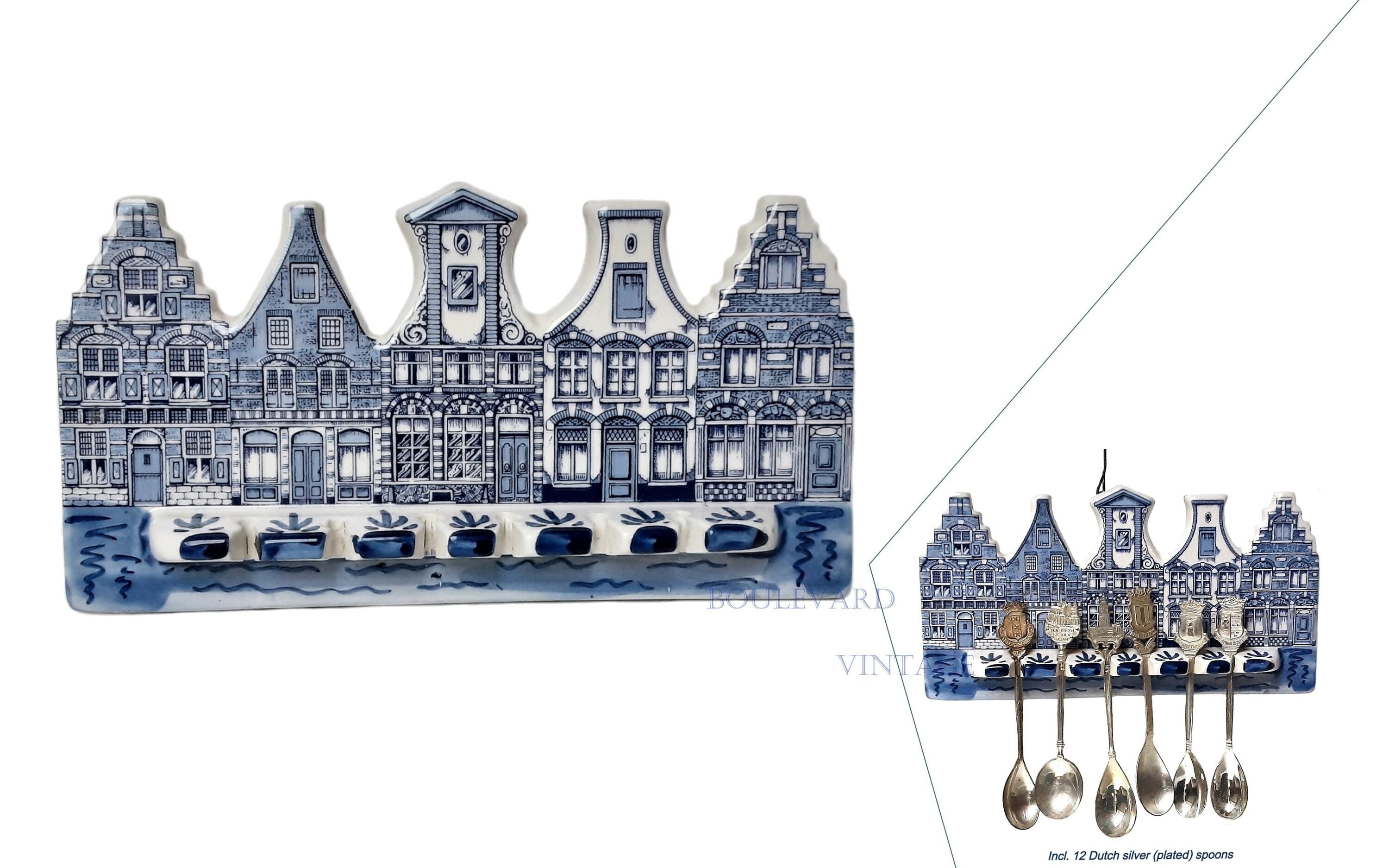 Vintage Delft Canal House Amsterdam Delft Spoon Rack 12 | Etsy