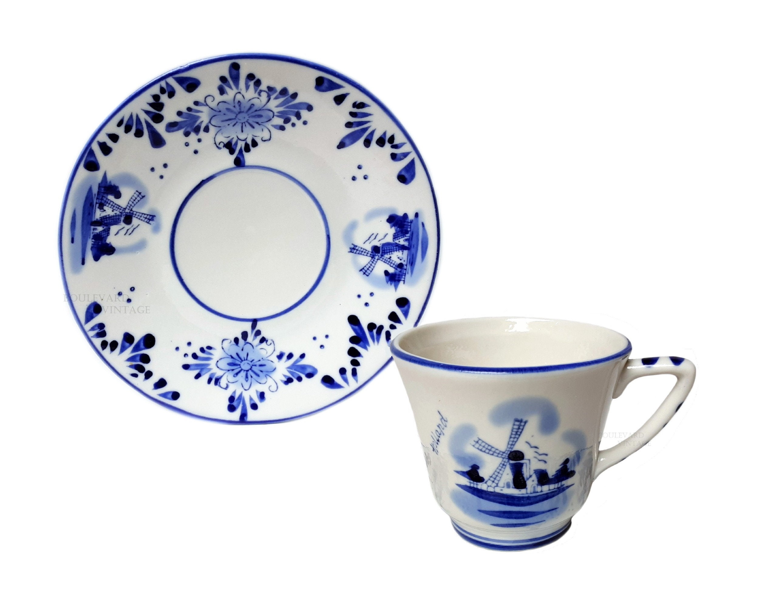 Delft Blue Tea Cup and Saucer Delft Blue Coffee Cup Delft Blue | Etsy